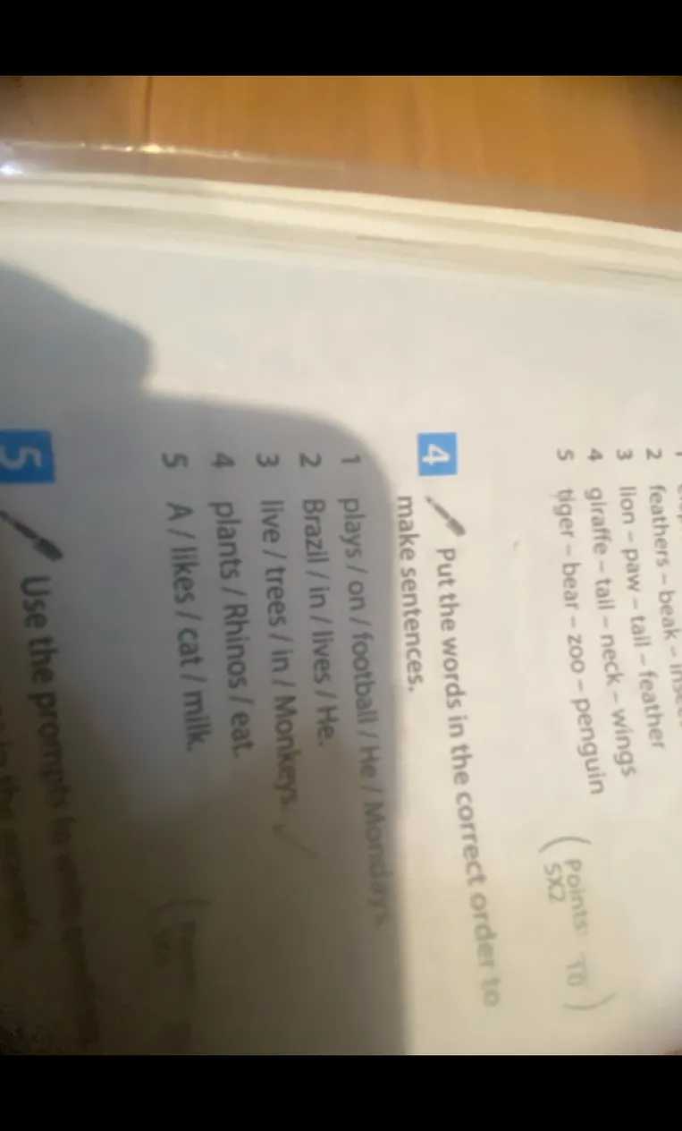 Put the words in the correct order to make sentences. - пошаговое ...