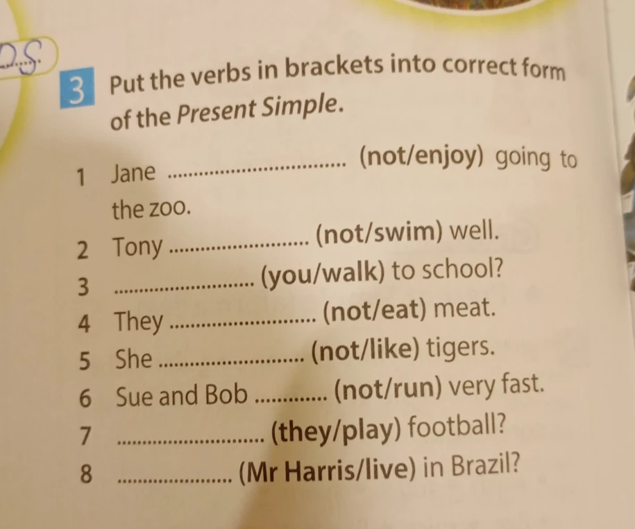 Поставьте глаголы в скобках в правильную форму Present Simple ...