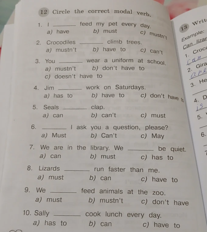 Circle the correct modal verb. - пошаговое решение онлайн